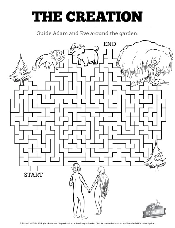 ShareFaith Media » The Creation Story Bible Maze Activity – ShareFaith ...