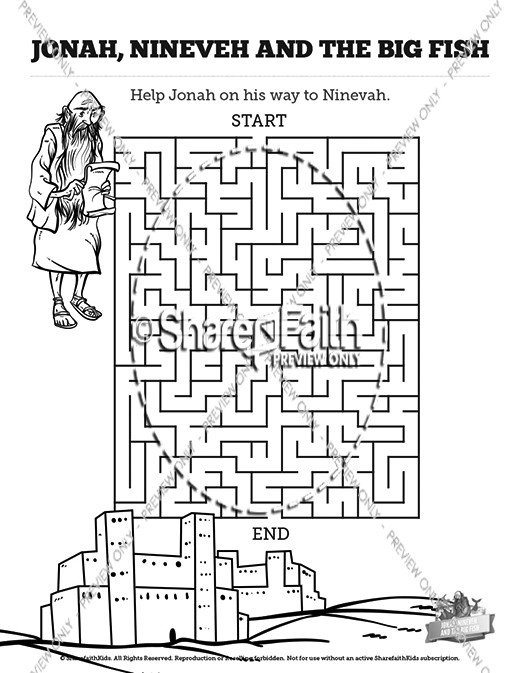 ShareFaith Media » Jonah And The Whale Sunday School Crossword Puzzles ...