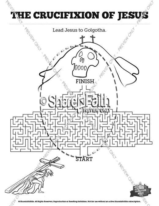 ShareFaith Media » Jesus’ Crucifixion Sunday School Crossword Puzzles ...