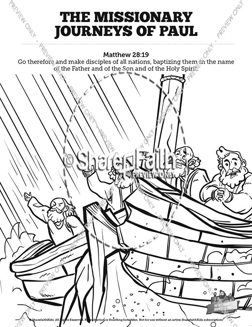 ShareFaith Media » Paul’s Missionary Journeys Sunday School Coloring ...