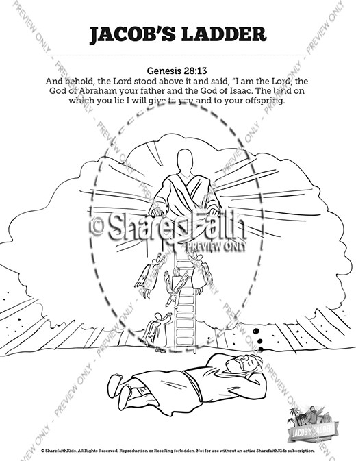 ShareFaith Media » Genesis 28 Jacobs Ladder Sunday School Coloring ...