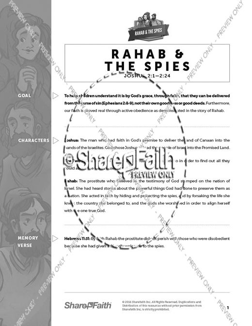 ShareFaith Media » Joshua 2 The Story of Rahab Bible Word Search ...