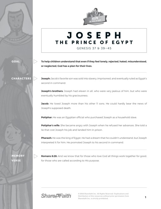 ShareFaith Media » Story of Joseph Sunday School Curriculum ...