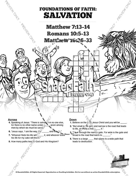 ShareFaith Media » Matthew 7 Plan of Salvation Sunday School Crossword ...