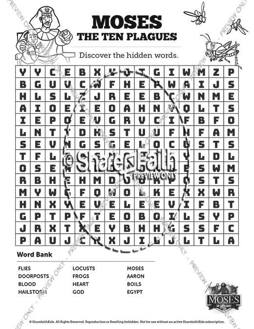 ShareFaith Media » The Ten Plagues Bible Word Search Puzzles ...