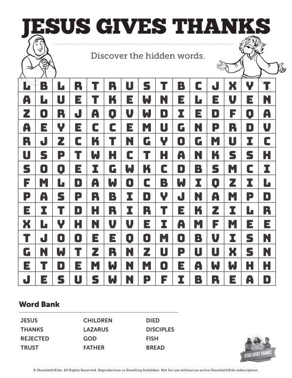 ShareFaith Media » Matthew 11 Jesus Gives Thanks Bible Word Search ...