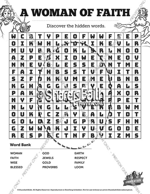 ShareFaith Media » Proverbs 31 A Woman of Faith Sunday School Crossword ...