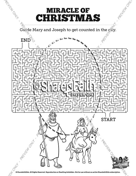 ShareFaith Media » Luke 2 The Miracle of Christmas Bible Mazes ...