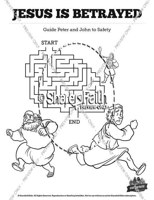 ShareFaith Media » Matthew 26 Jesus is Betrayed Sunday School Crossword ...