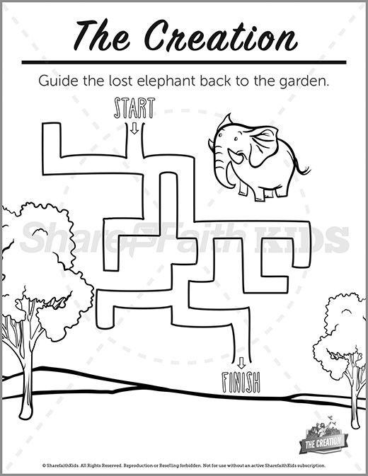 ShareFaith Media » Genesis 1 The Creation Story Preschool Mazes ...