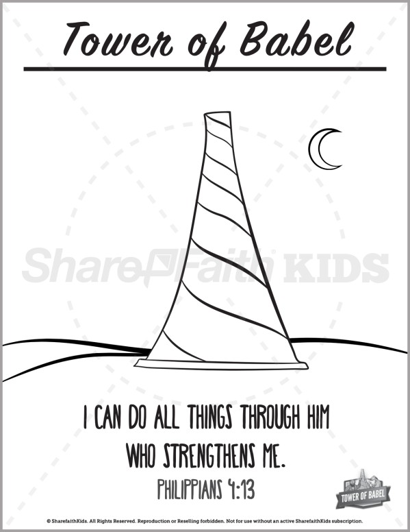ShareFaith Media » Genesis 11 Tower of Babel Preschool Coloring Pages ...