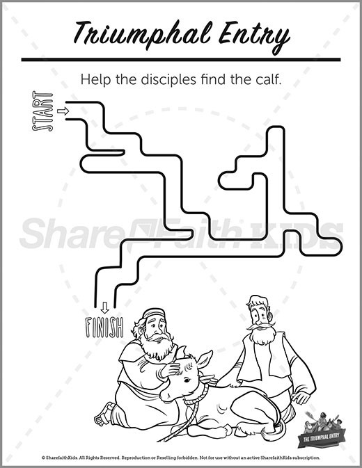 ShareFaith Media » Luke 19 Triumphal Entry Preschool Letter Coloring ...