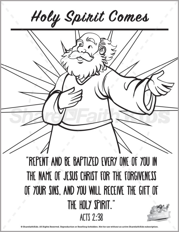 ShareFaith Media » Acts 2 The Holy Spirit Comes Preschool Coloring ...