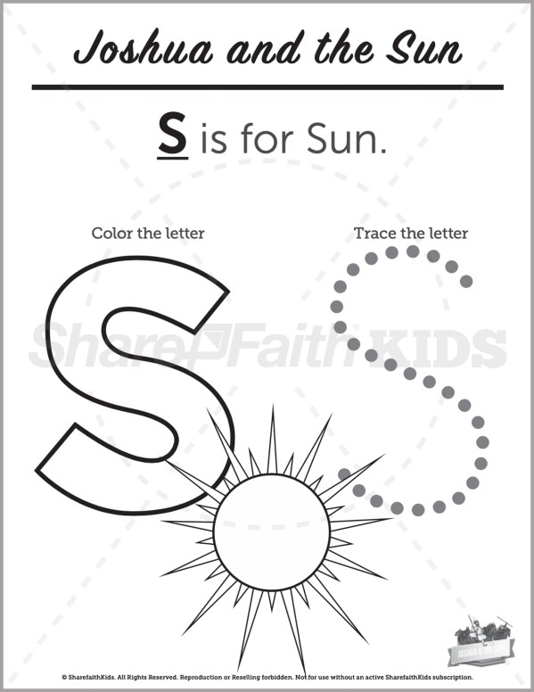 ShareFaith Media » Joshua 10 Joshua and the Sun Preschool Dot to Dot ...
