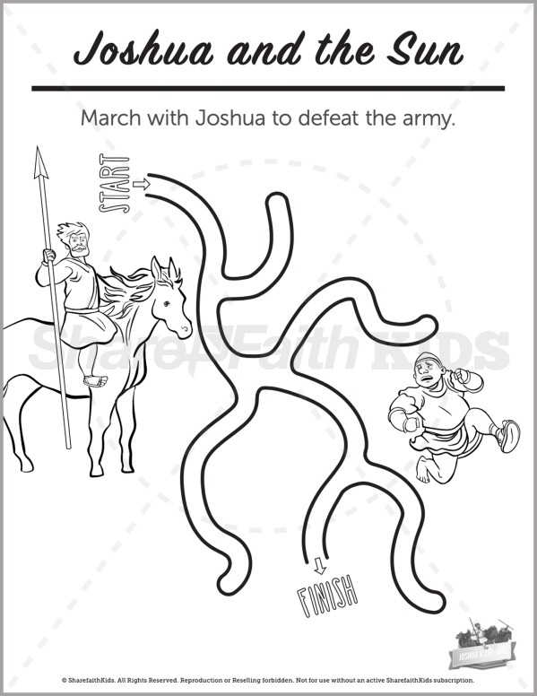 ShareFaith Media » Joshua 10 Joshua and the Sun Preschool Mazes ...