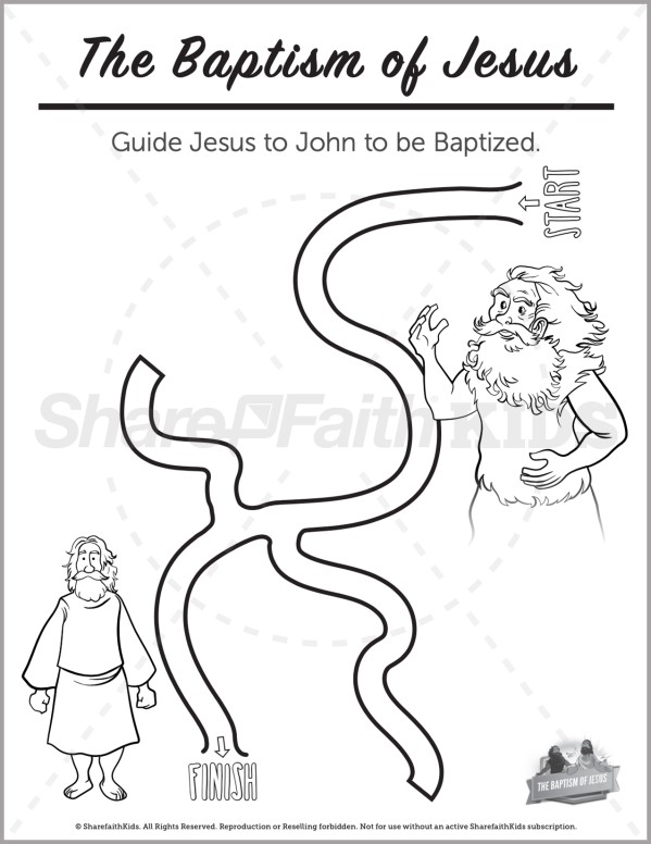 ShareFaith Media » Matthew 3 The Baptism of Jesus Preschool Mazes ...