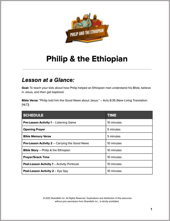 ShareFaith Media » Acts 8 Philip and the Ethiopian Preschool Bible ...