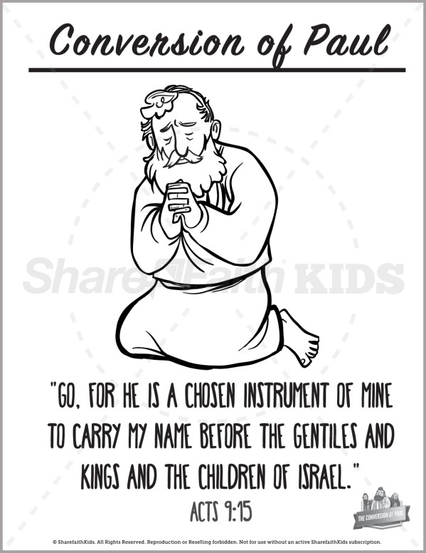 ShareFaith Media » Acts 9 Paul’s Conversion Preschool Coloring Pages ...
