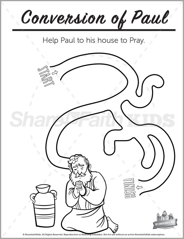ShareFaith Media » Acts 9 Paul’s Conversion Preschool Mazes ...