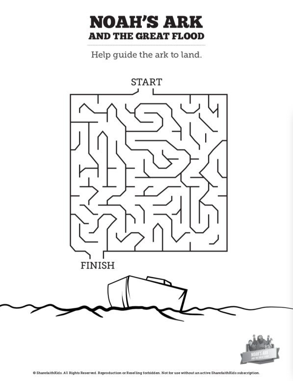 ShareFaith Media » Noah’s Ark Flood Bible Mazes – ShareFaith Media