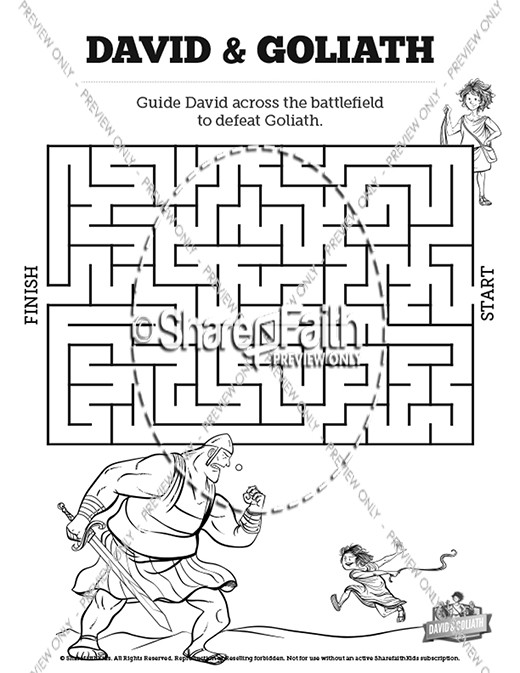 ShareFaith Media » David and Goliath Bible Mazes – ShareFaith Media