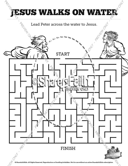 ShareFaith Media » Jesus Walks On Water Bible Word Search Puzzles ...