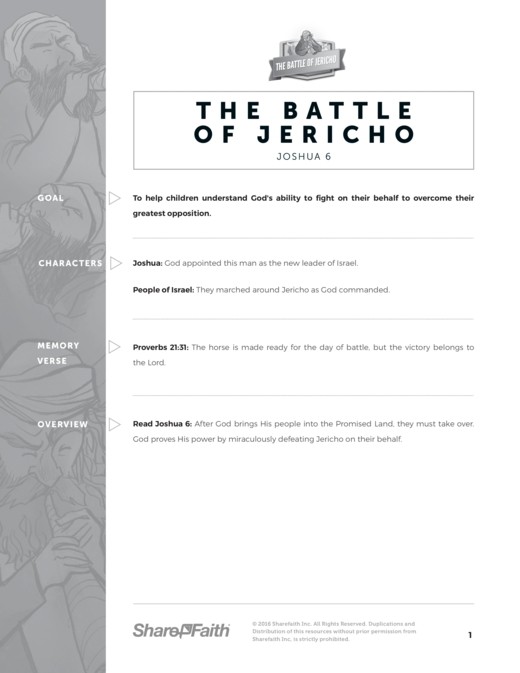 ShareFaith Media » Joshua 6 Walls of Jericho Sunday School Curriculum ...
