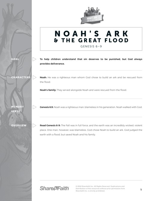 ShareFaith Media » Genesis 7 Noahs Ark Sunday School Curriculum ...