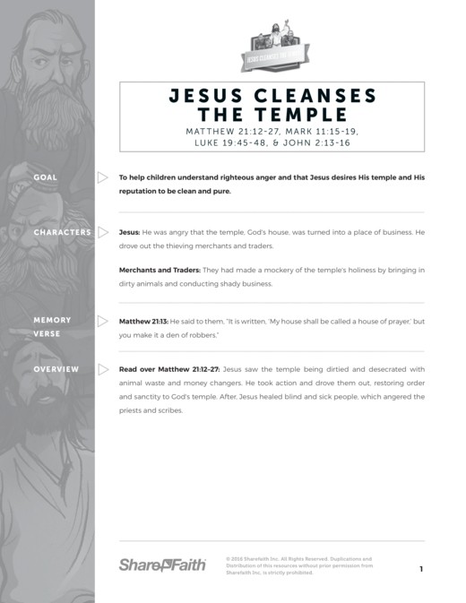 ShareFaith Media » The Matthew 21 Jesus Cleanses the Temple Sunday ...