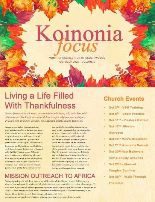 ShareFaith Media » Fall Festival Autumn Leaves Church Newsletter ...