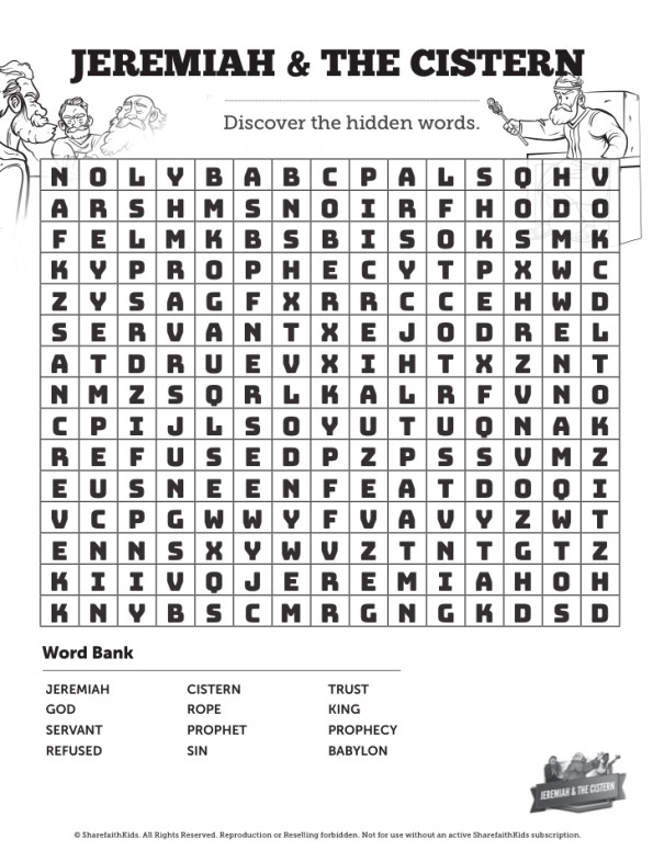 ShareFaith Media » The Prophet Jeremiah Bible Word Search Puzzle ...