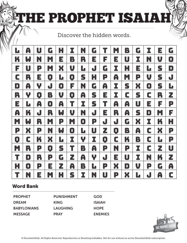 ShareFaith Media » The Prophet Isaiah Word Search Puzzles – ShareFaith ...