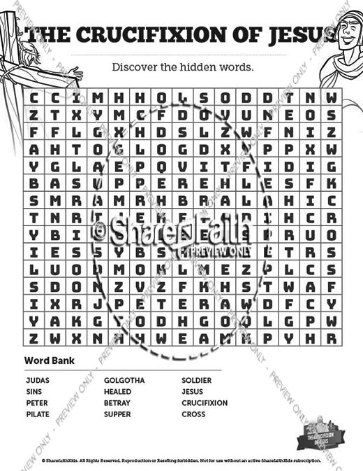ShareFaith Media » Jesus’ Crucifixion Sunday School Crossword Puzzles ...