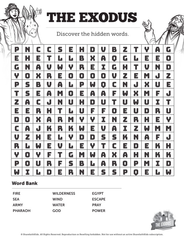 ShareFaith Media » The Exodus Story Bible Word Search Puzzles ...