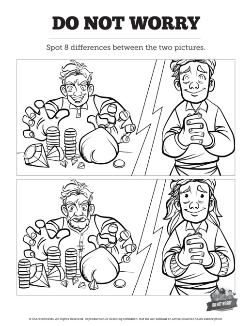 ShareFaith Media » Matthew 6 Do Not Worry Sunday School Coloring Pages ...