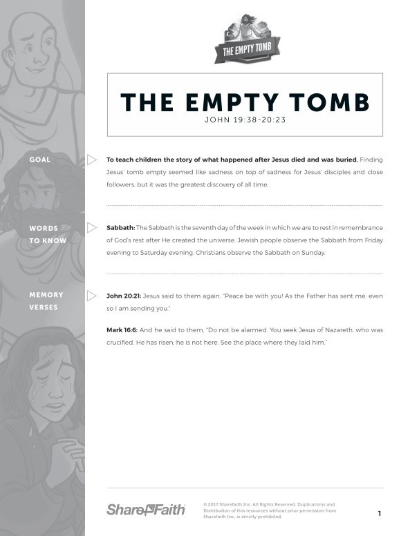 ShareFaith Media » John 20 The Empty Tomb Bible Mazes – ShareFaith Media