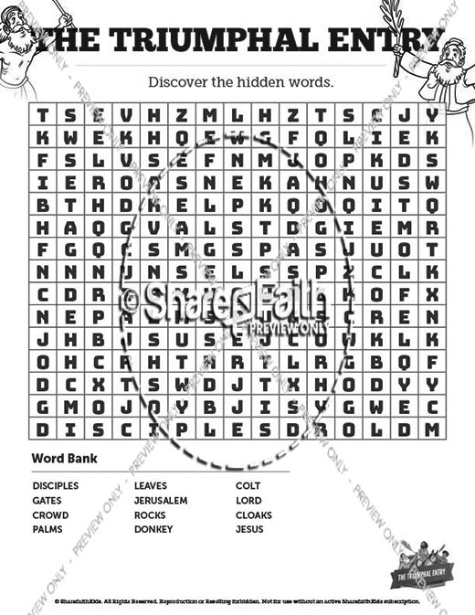 ShareFaith Media » Luke 19 The Triumphal Entry Bible Word Search ...