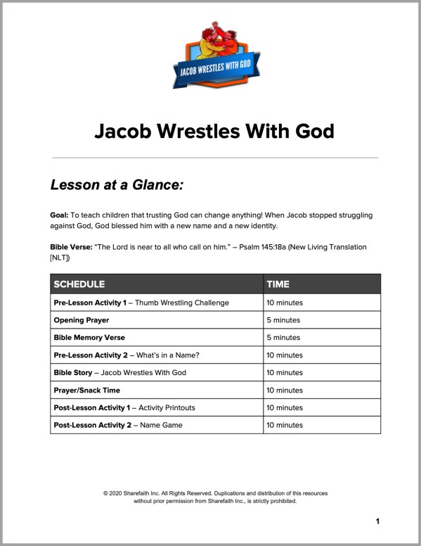 ShareFaith Media » Genesis 32 Jacob Wrestles with God Preschool Dot to ...