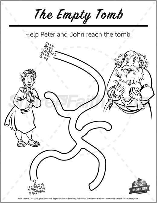 ShareFaith Media » John 20 The Empty Tomb Preschool Dot to Dot ...