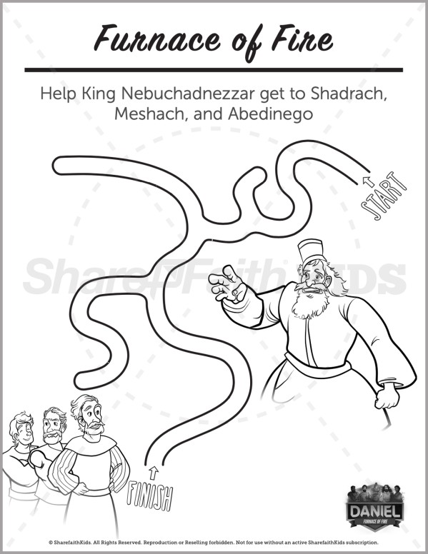 ShareFaith Media » Daniel 3 The Fiery Furnace Preschool Mazes ...
