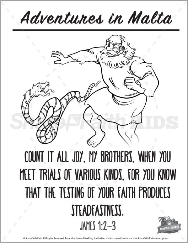 ShareFaith Media » Acts 28 Adventures in Malta Preschool Coloring Pages ...